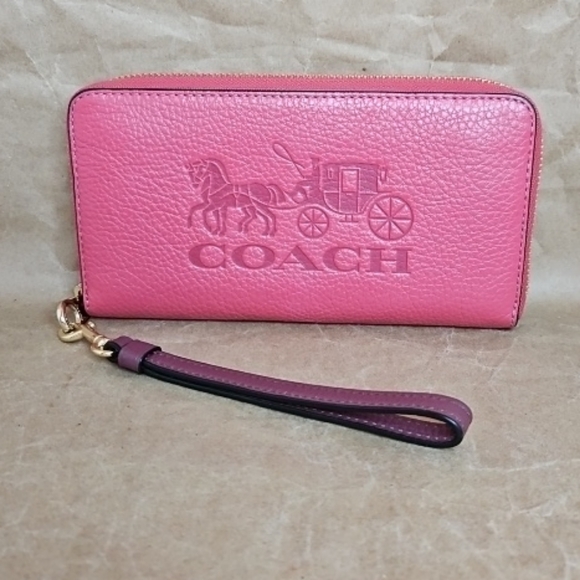 Coach | Bags | Coach C5889 Long Zip Around Horse Carriage Wallet ...